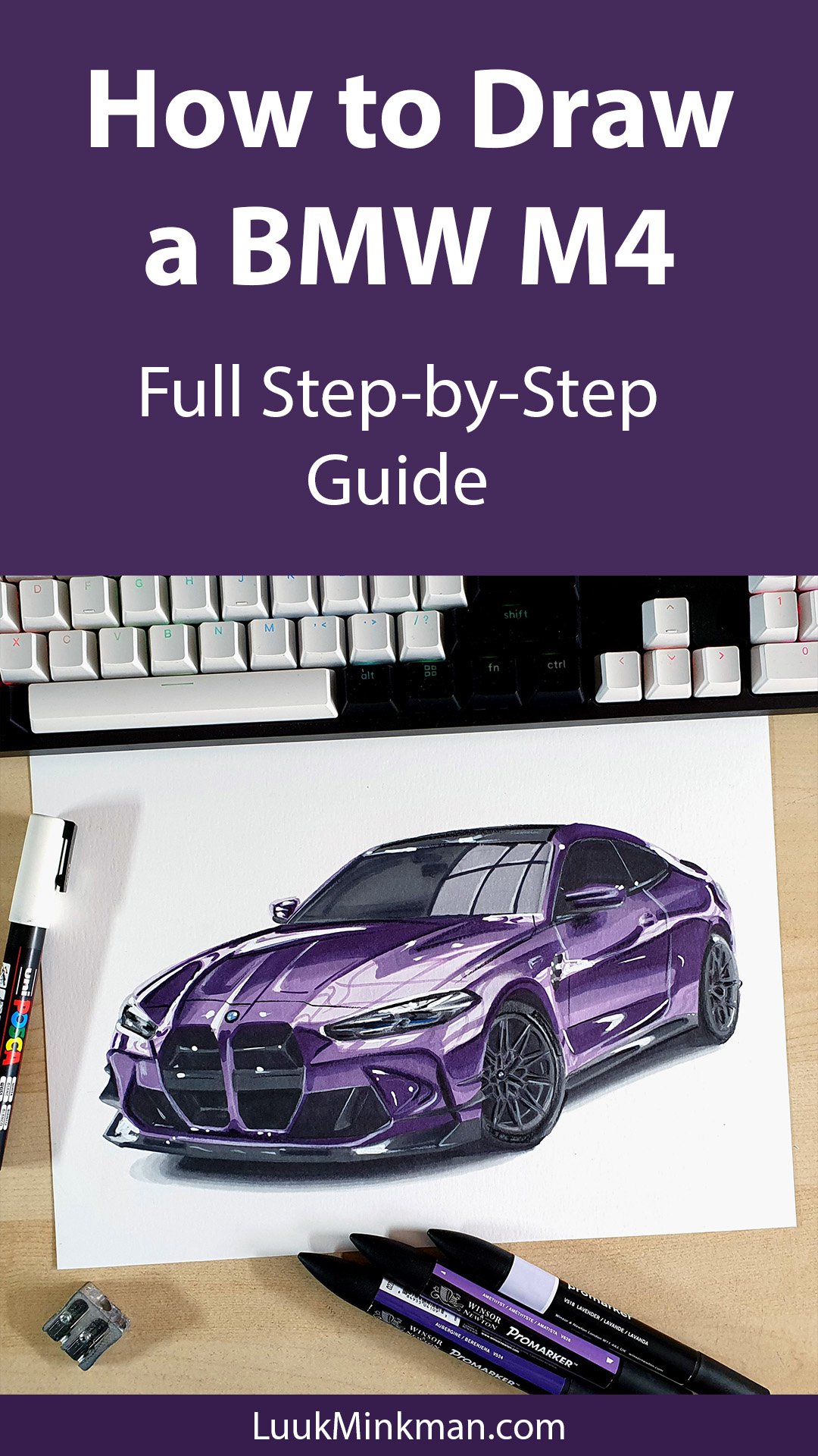 How to Draw a BMW M4: A Step-by-Step Guide to Drawing a Stunning Purple Masterpiece